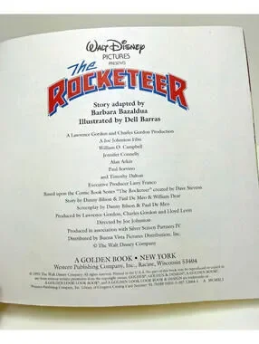 Disney | Other | Vtg The Rocketeer Golden Book Disney 991 Movie Cartoon ...